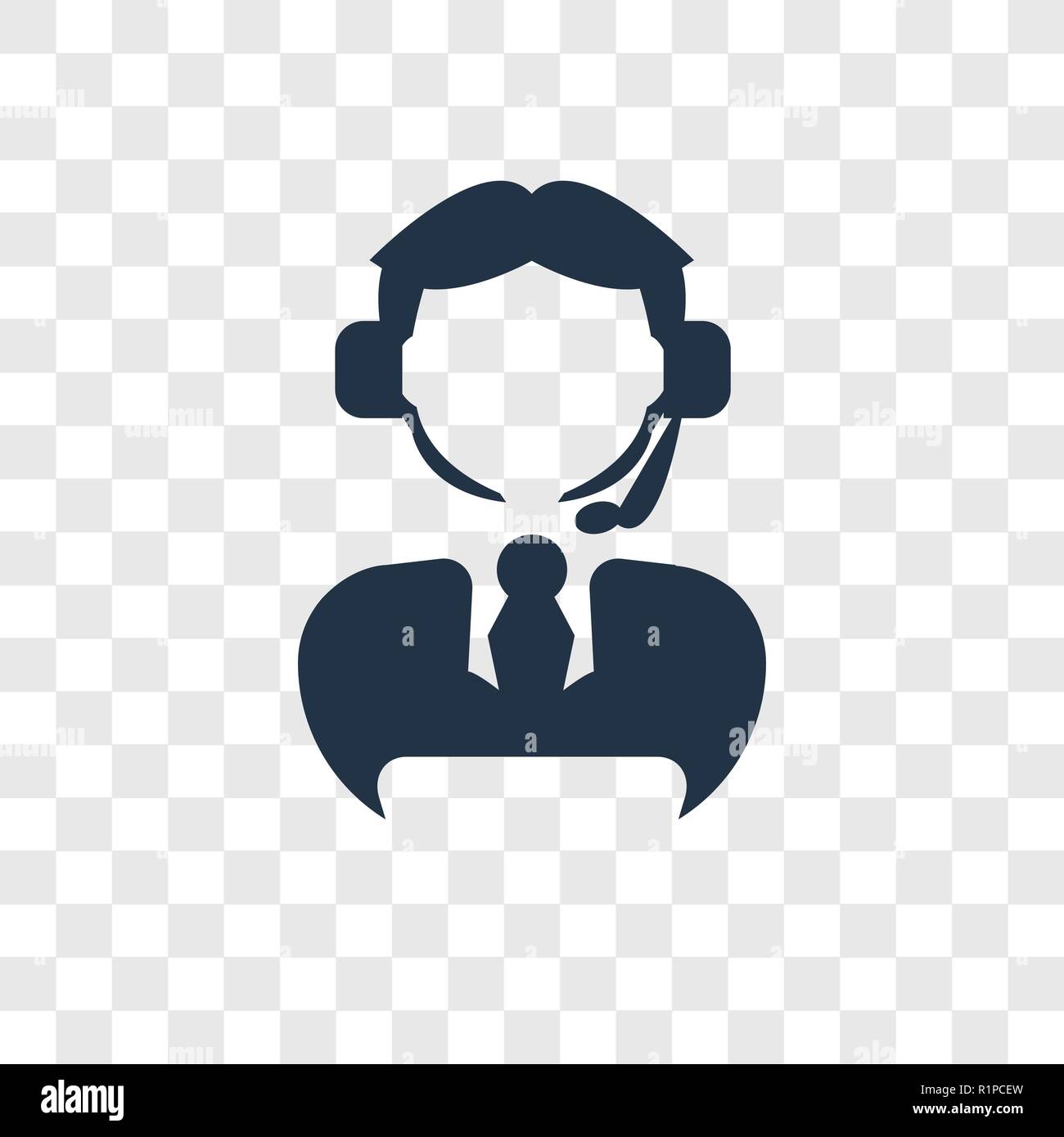 Telemarketer vector icon isolated on transparent background ...