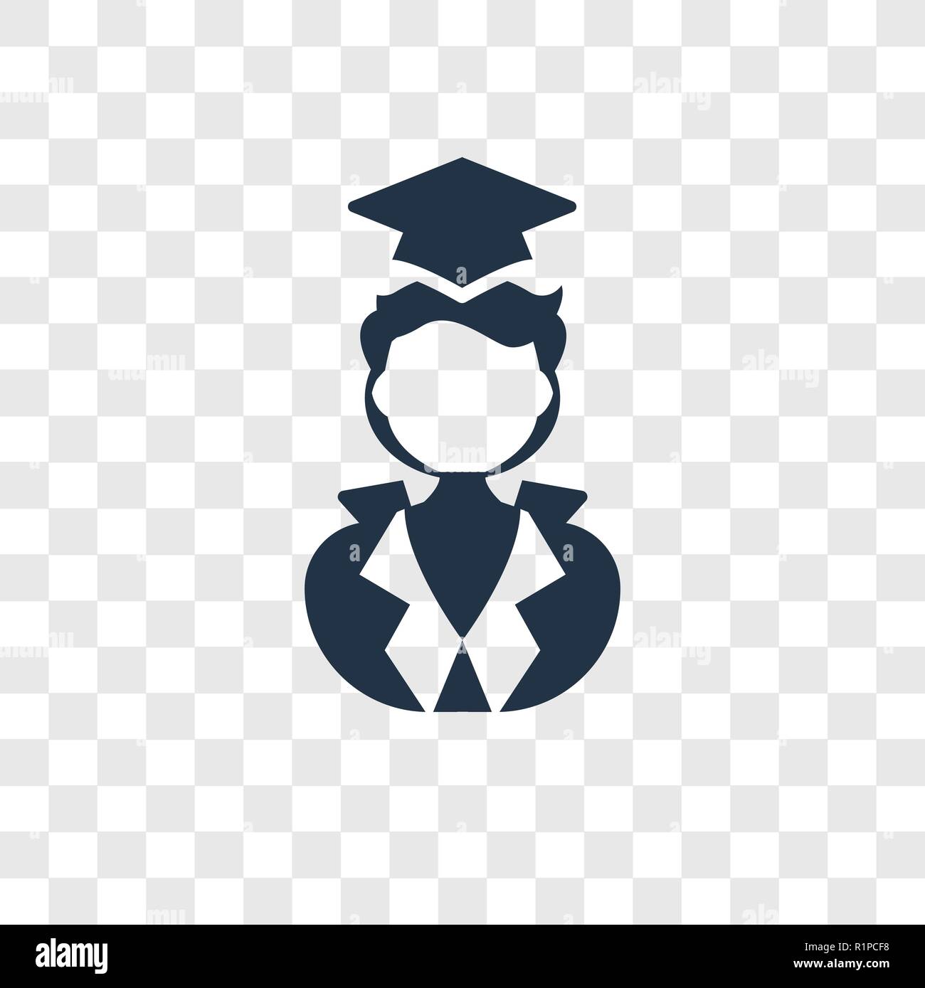 Graduate vector icon isolated on transparent background, Graduate ...