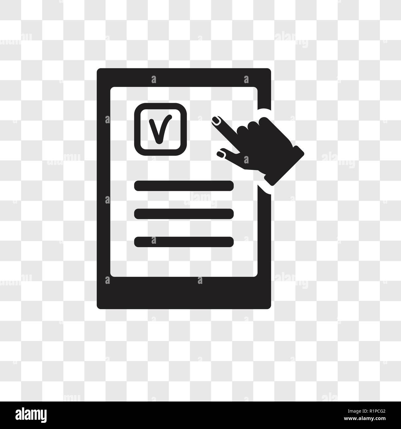 Tactile tablet vector icon isolated on transparent background, Tactile ...