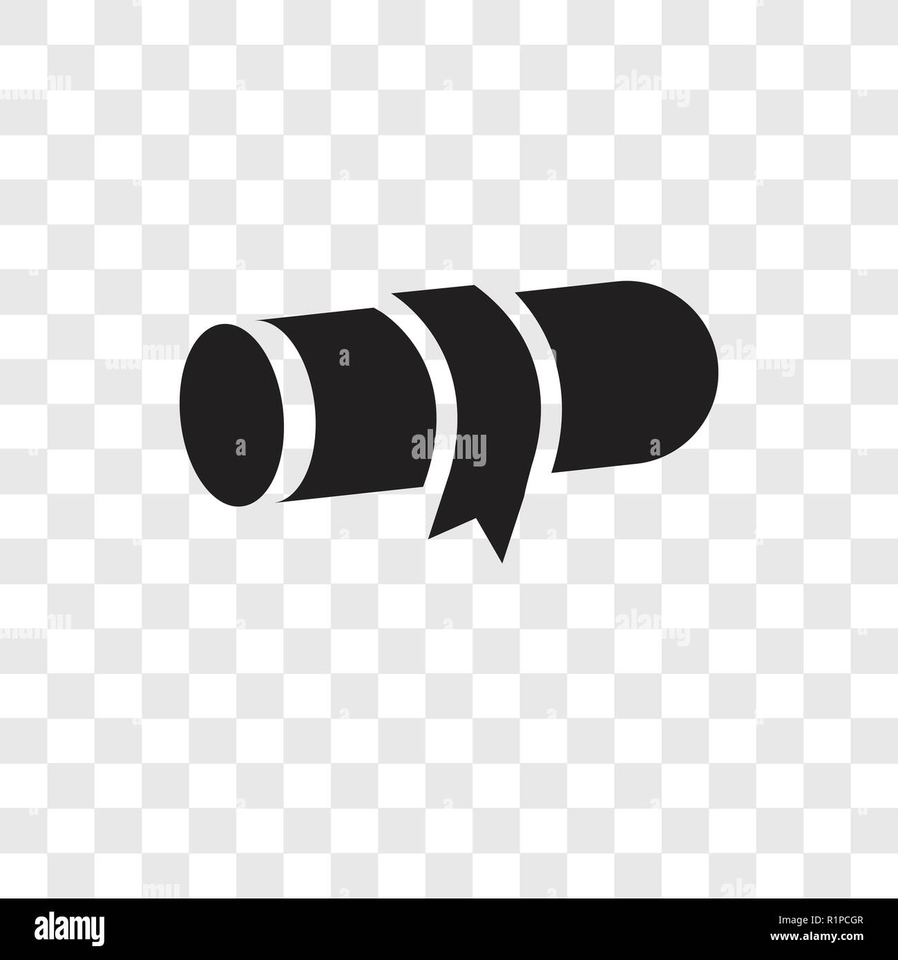Rolled diploma vector icon isolated on transparent background, Rolled ...