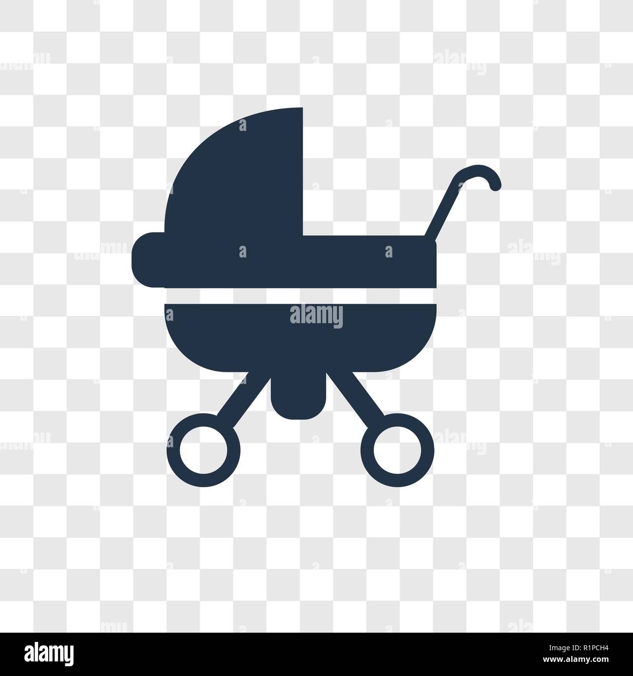 Baby Carriage vector icon isolated on transparent background, Baby ...