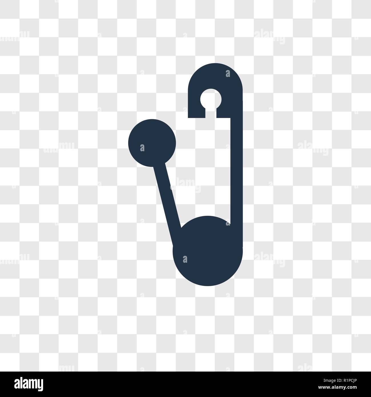 Safety pin vector icon isolated on transparent background, Safety pin ...