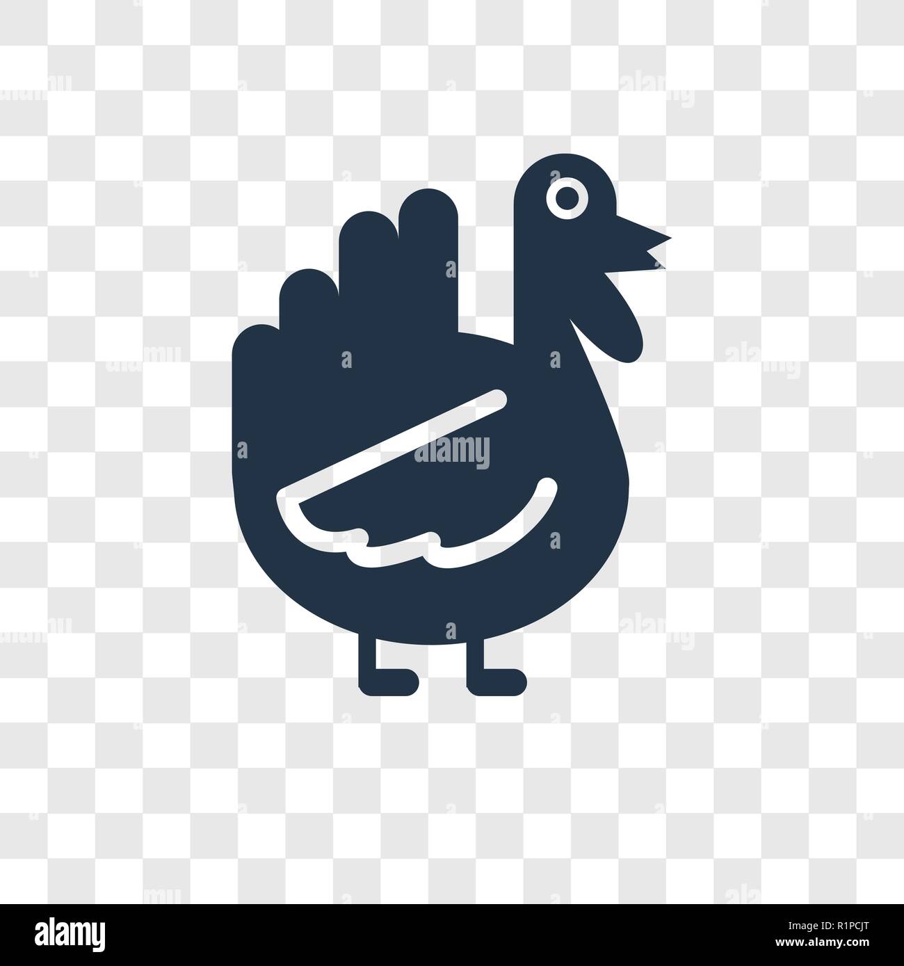 Turkey vector icon isolated on transparent background, Turkey ...