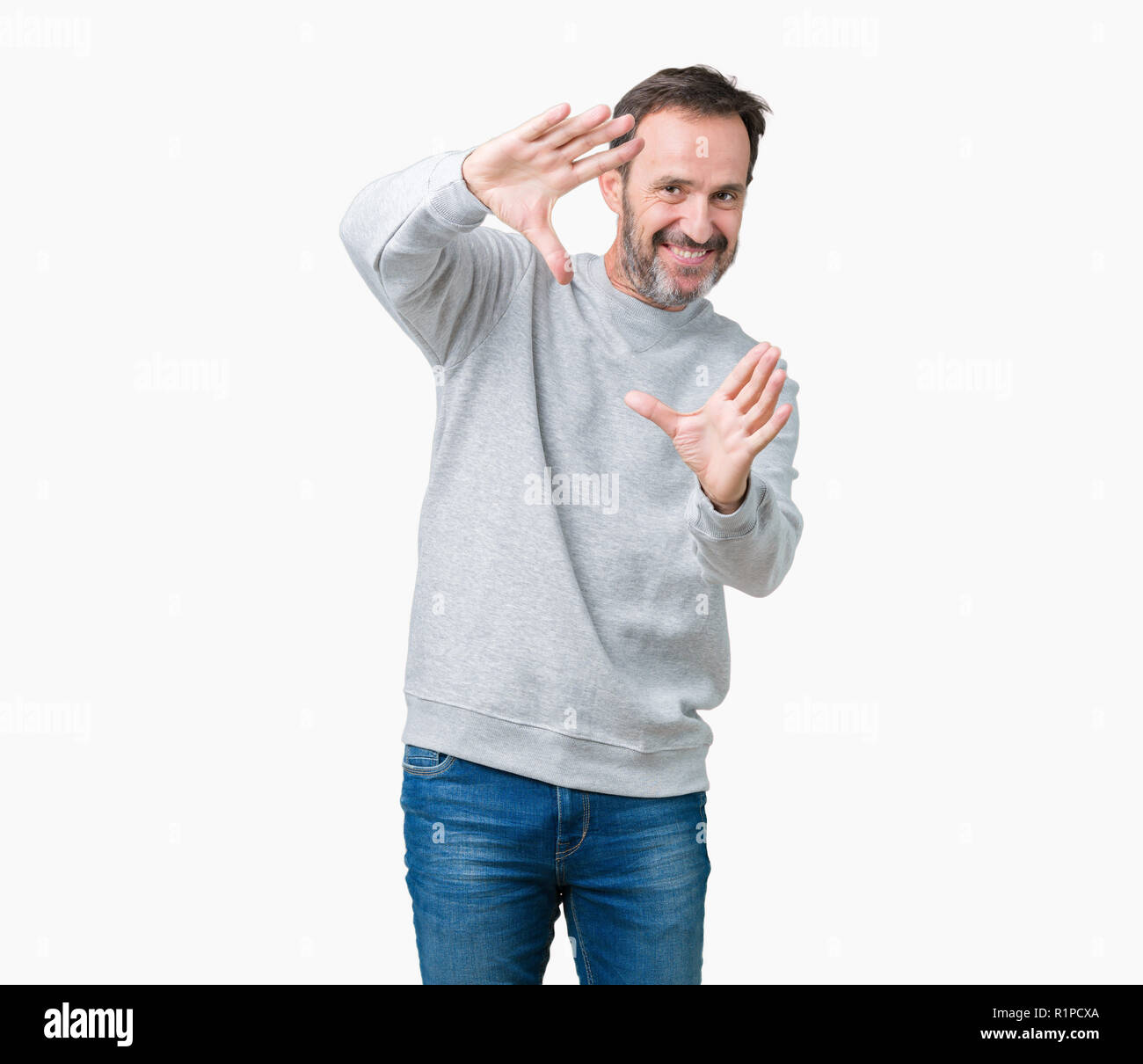 Man using hands as a frame hi-res stock photography and images - Alamy