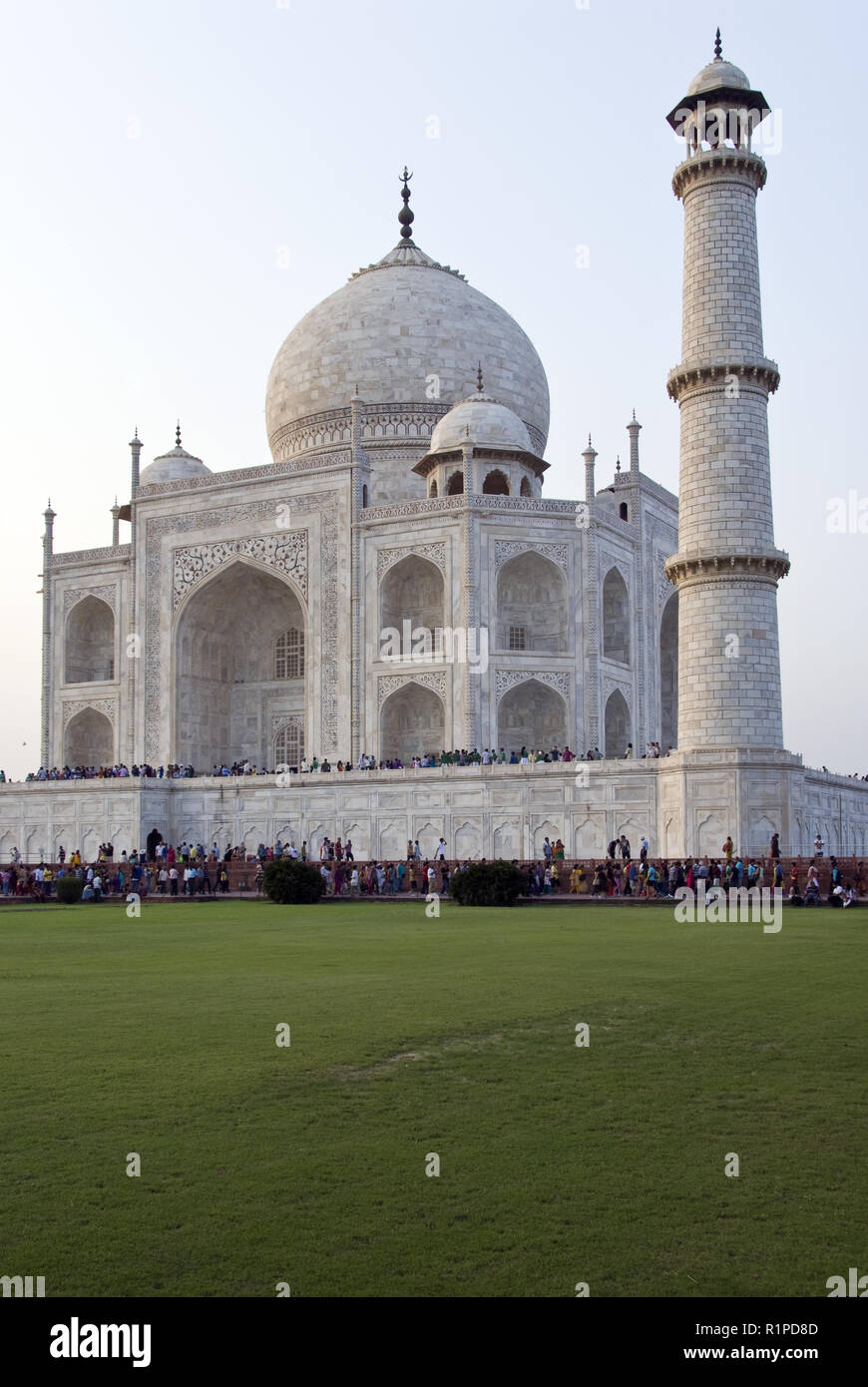 The Taj Mahal is a white marble mausoleum in Agra, India built by ...