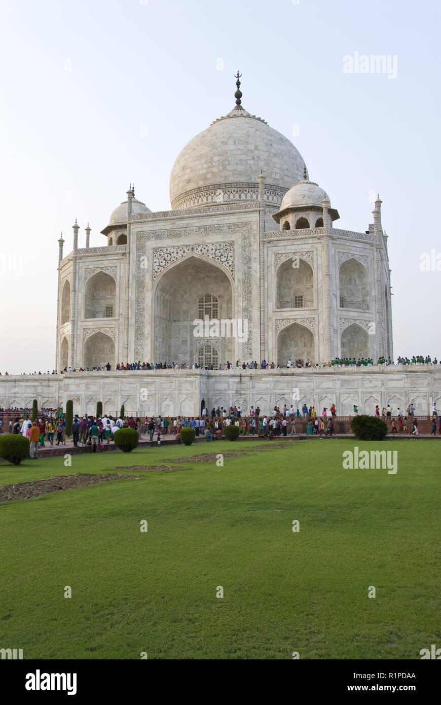 The Taj Mahal is a white marble mausoleum in Agra, India built by ...