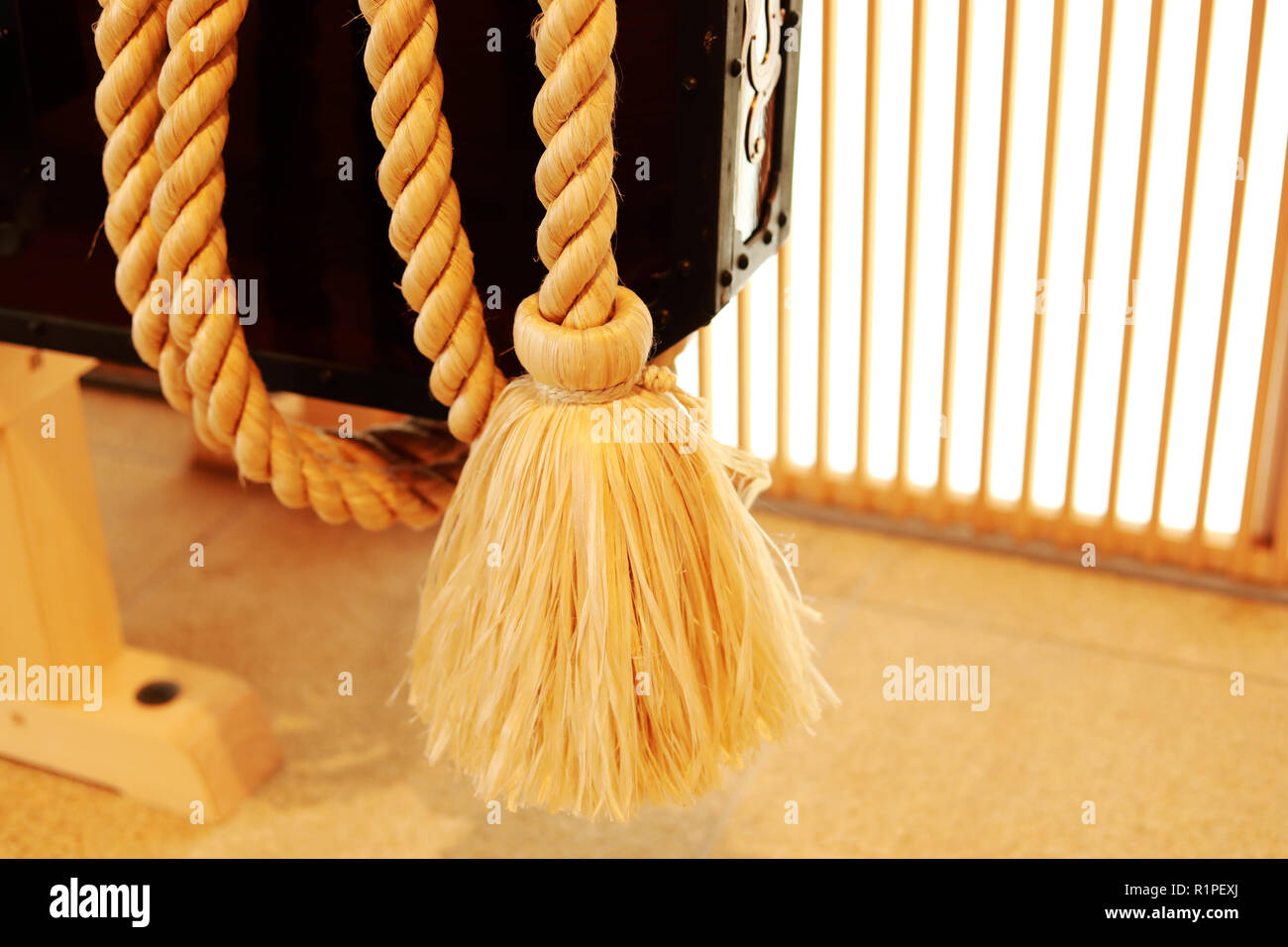Ancient rope beside the window Stock Photo - Alamy