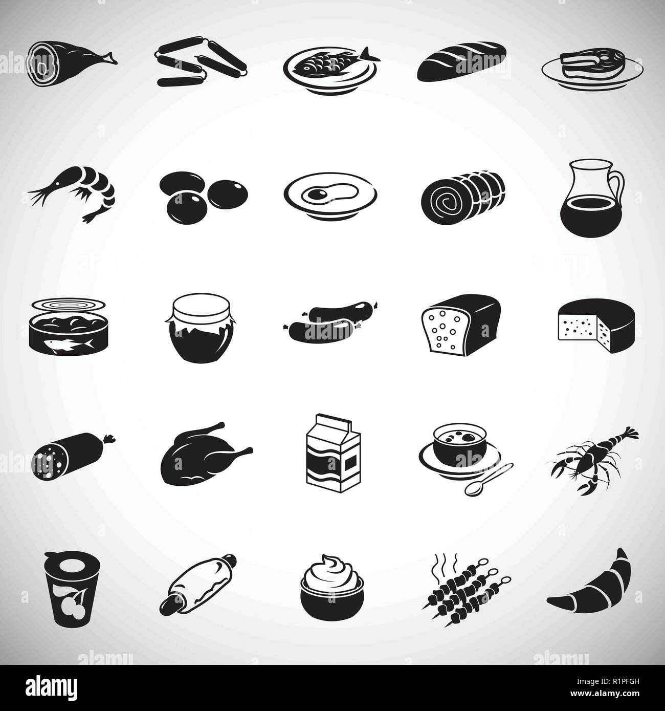 Food set on white background icons Stock Vector Image & Art - Alamy