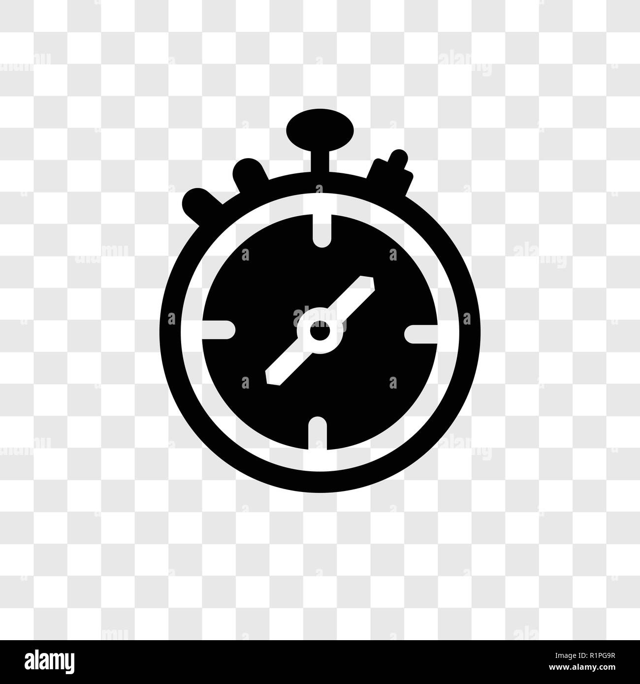 Stopwatch vector icon isolated on transparent background, Stopwatch ...