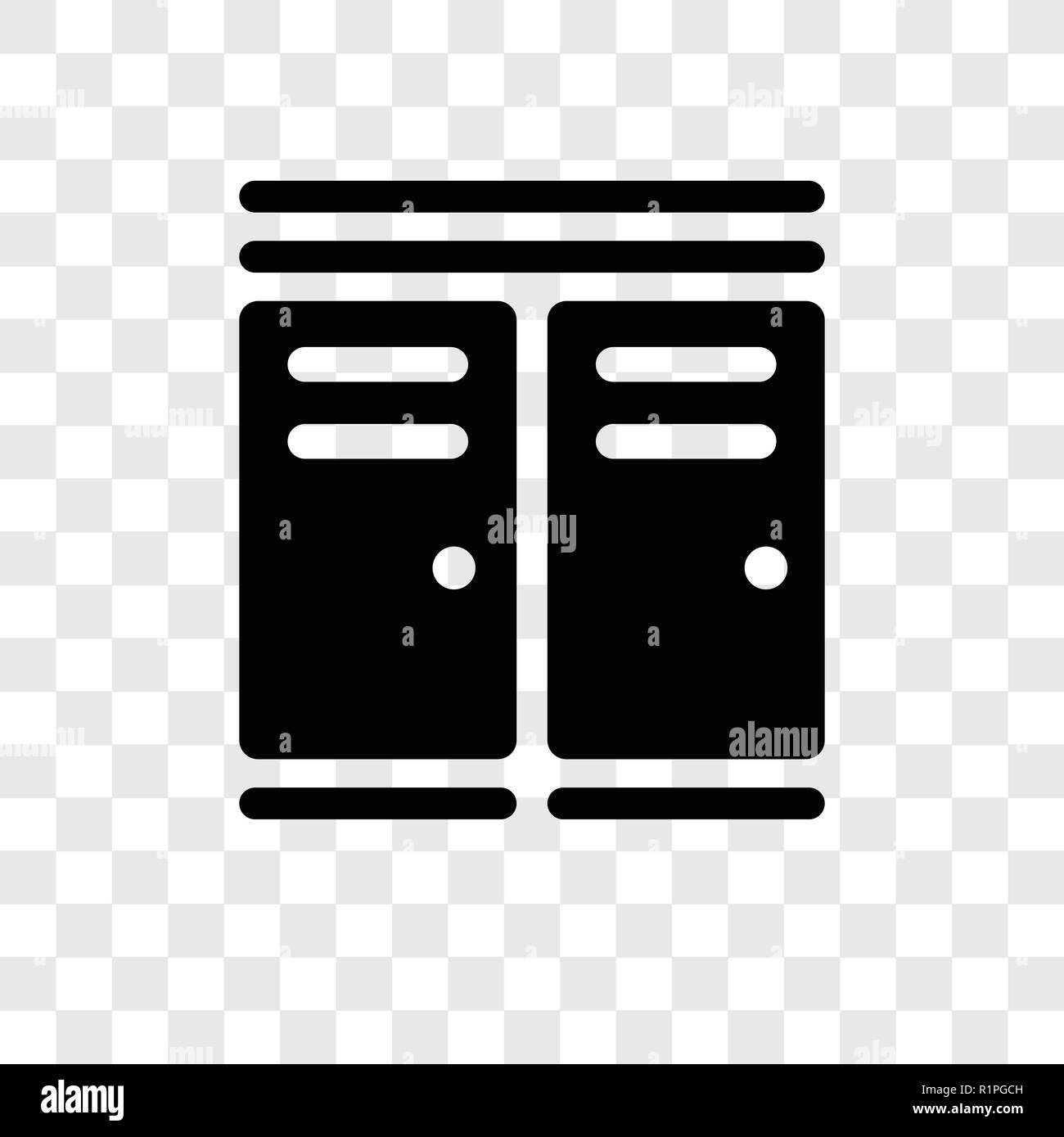 Sportive lockers vector icon isolated on transparent background ...