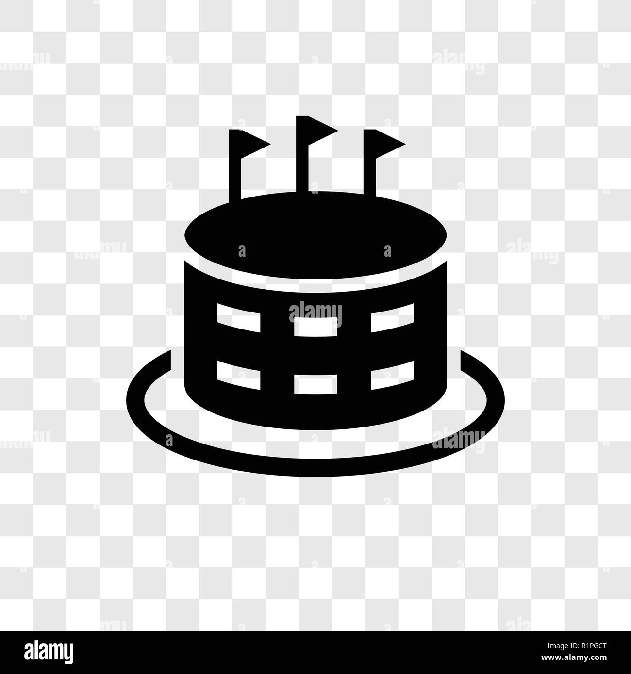 Stadium cylinder vector icon isolated on transparent background ...