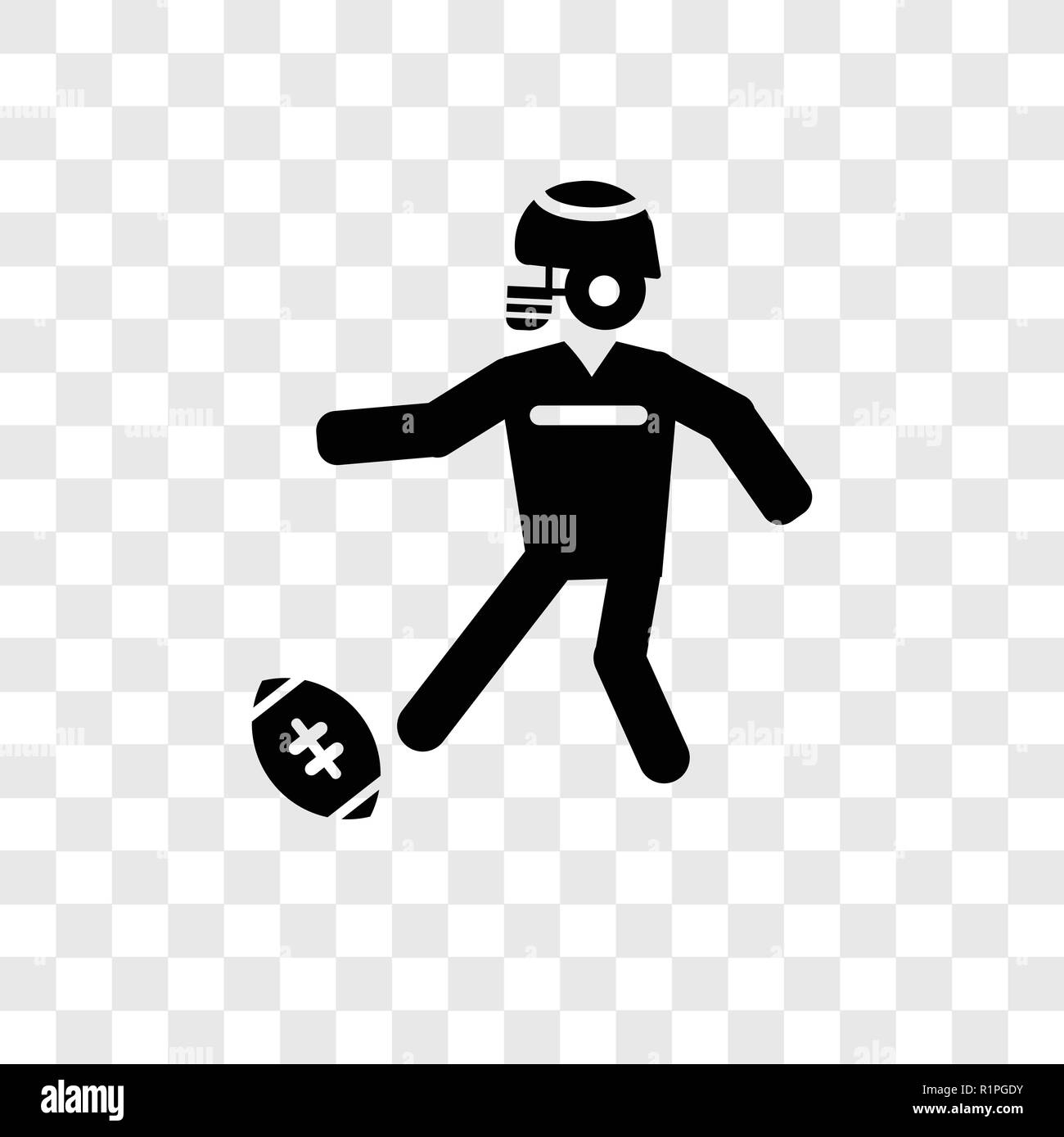 kicking the ball vector icon isolated on transparent background ...