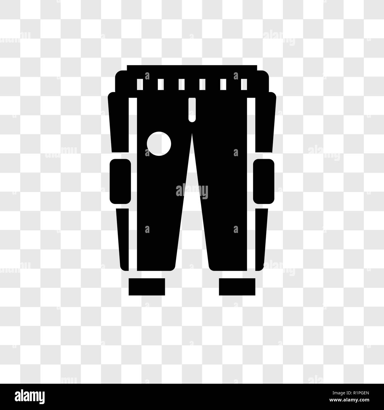 Trouser of a football player vector icon isolated on transparent ...