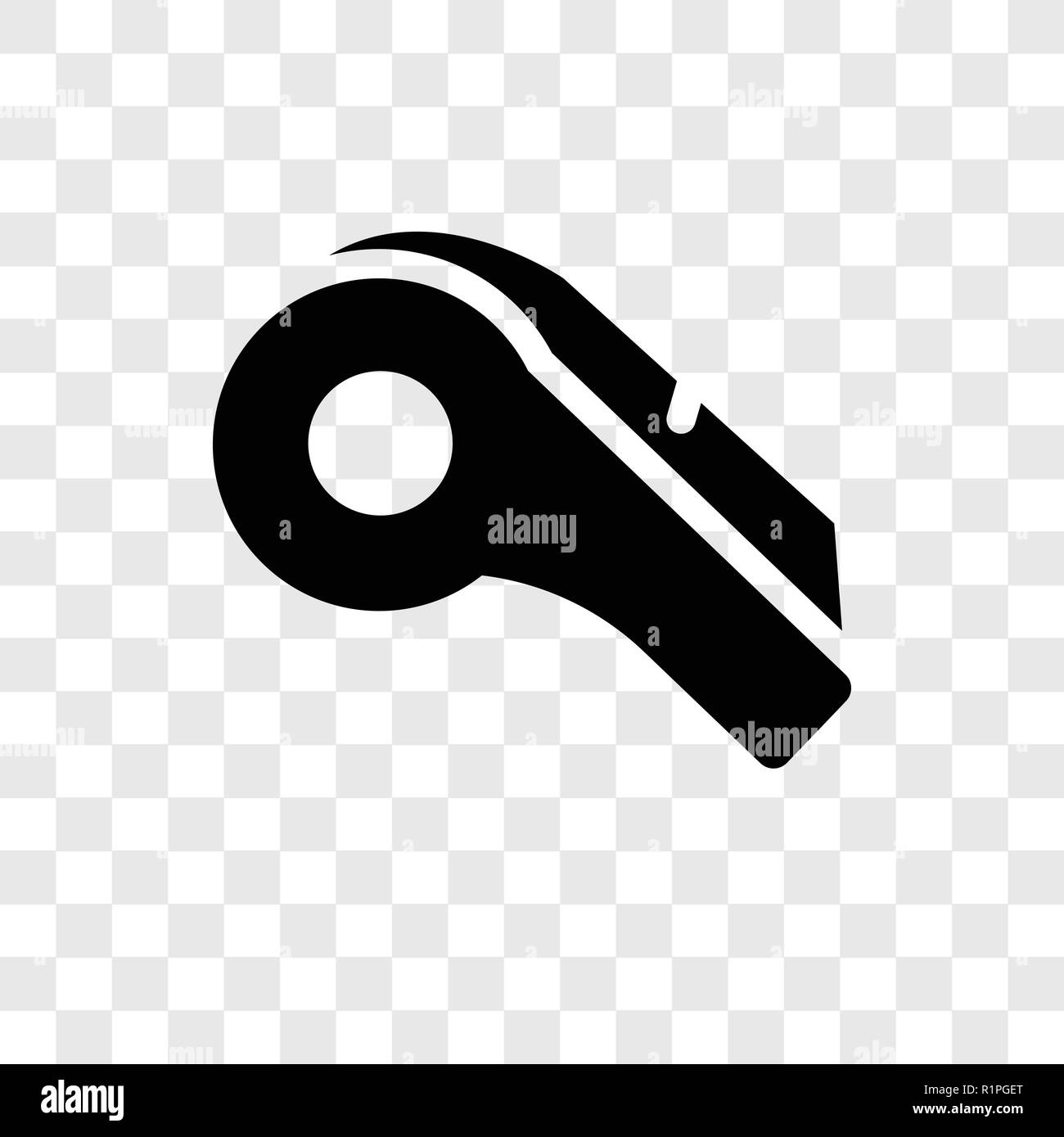 Whistle vector icon isolated on transparent background, Whistle ...