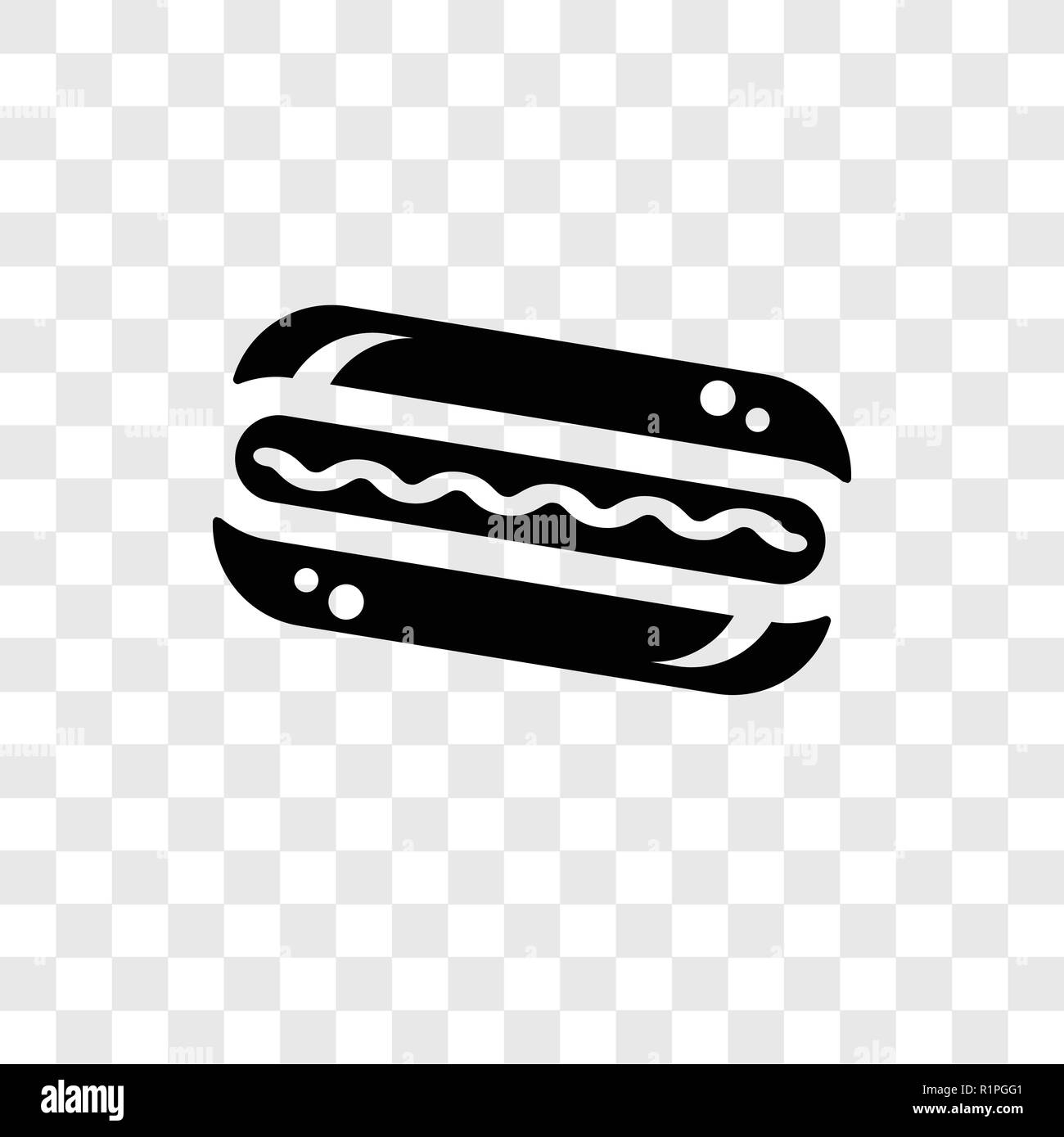 Hot dog vector icon isolated on transparent background, Hot dog ...