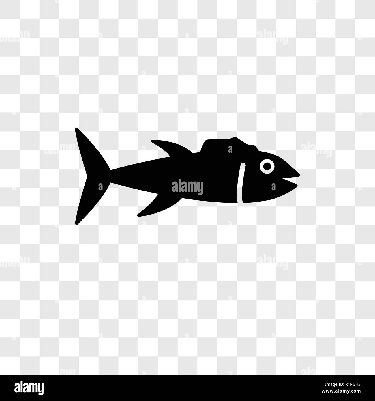 Tuna vector icon isolated on transparent background, Tuna transparency ...
