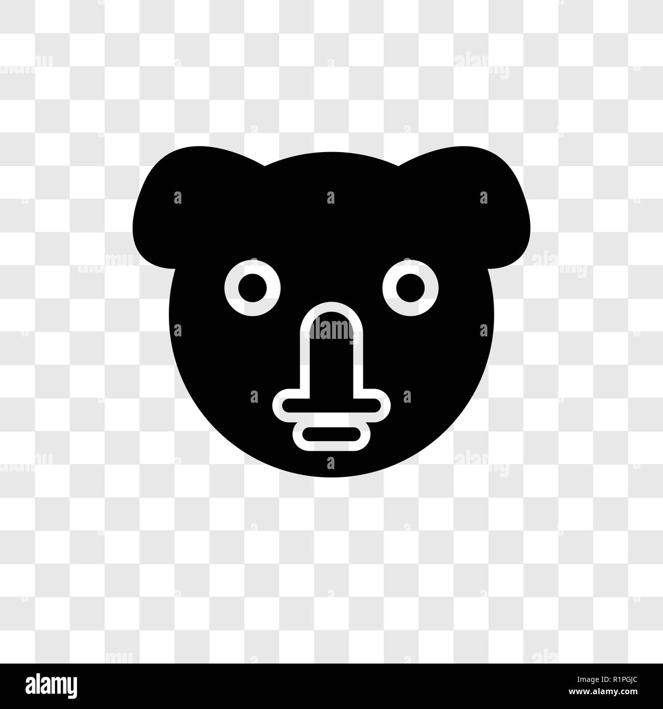 Koala vector icon isolated on transparent background, Koala ...