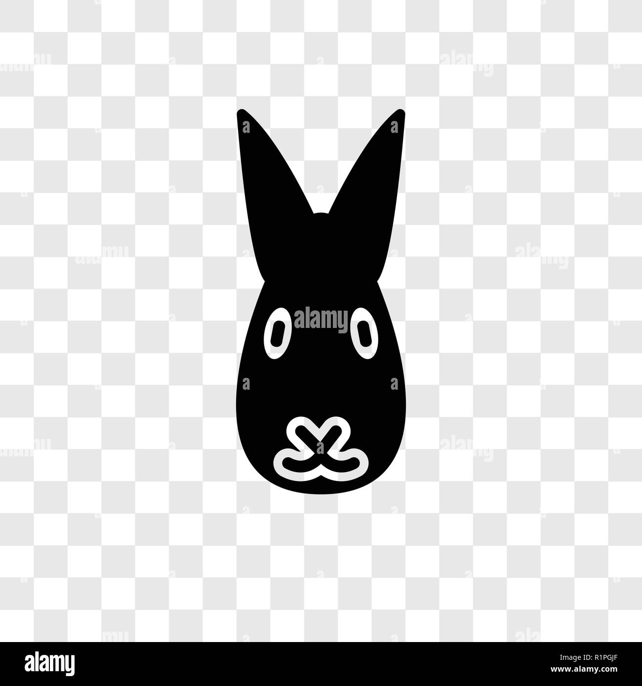 Rabbit vector icon isolated on transparent background, Rabbit ...