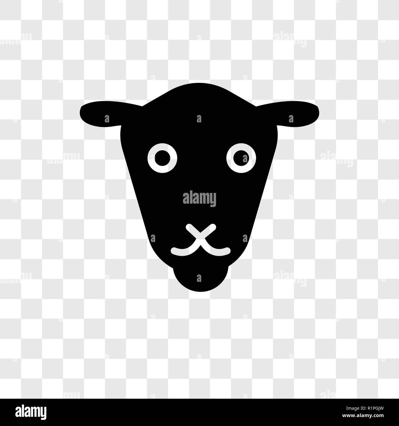 Female Sheep vector icon isolated on transparent background, Female ...