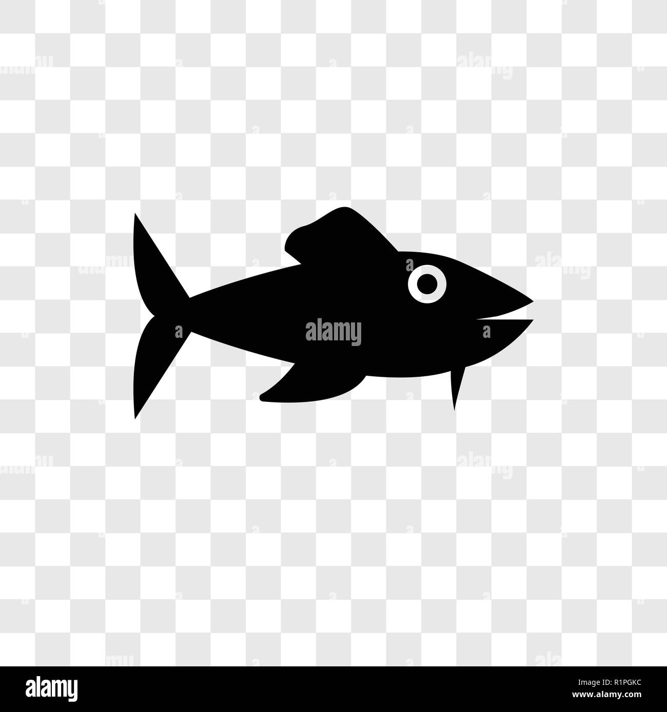 Piranha vector icon isolated on transparent background, Piranha ...