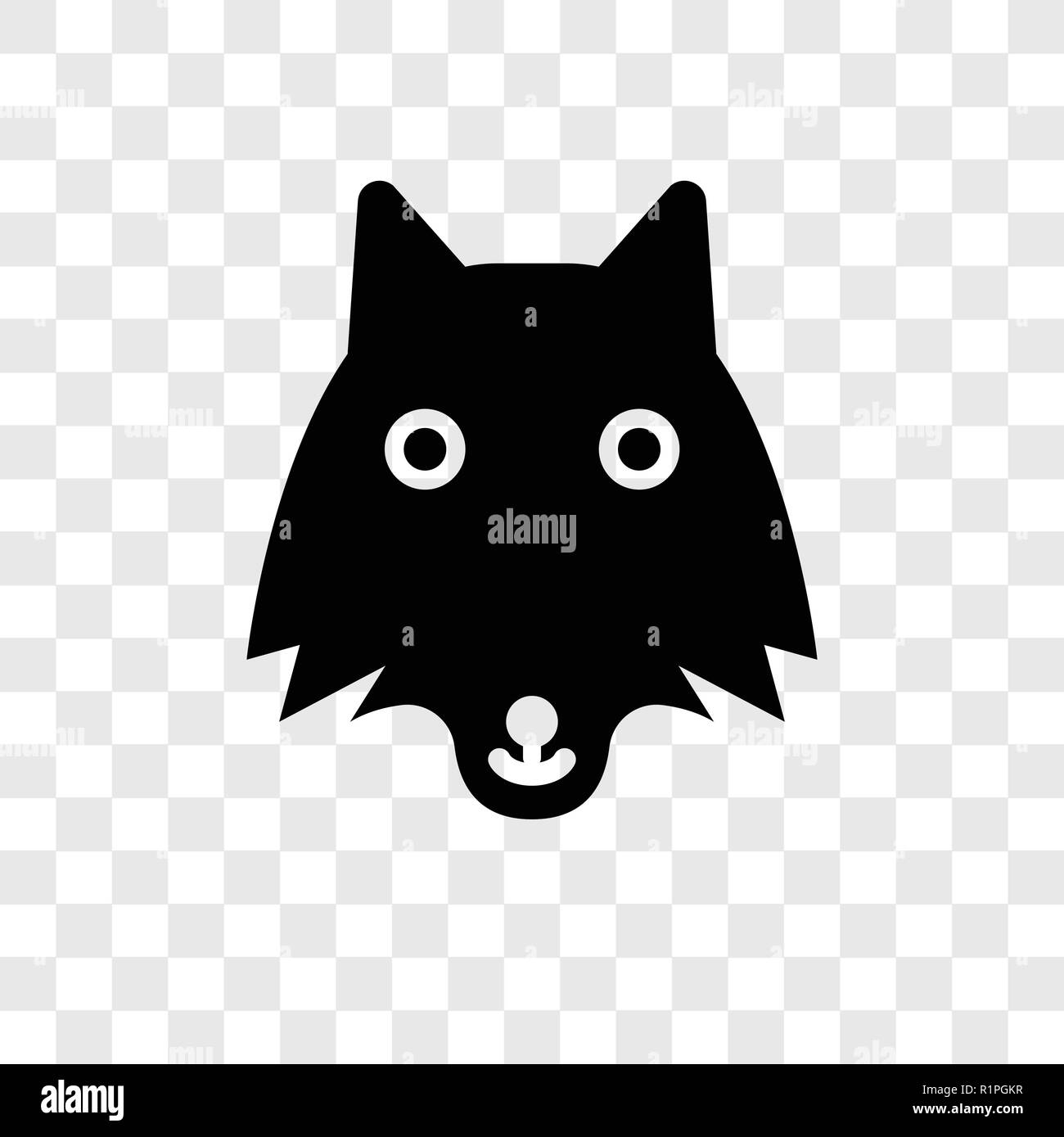 Wolf vector icon isolated on transparent background, Wolf transparency ...