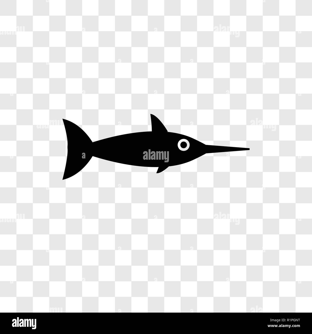 Swordfish vector icon isolated on transparent background, Swordfish ...