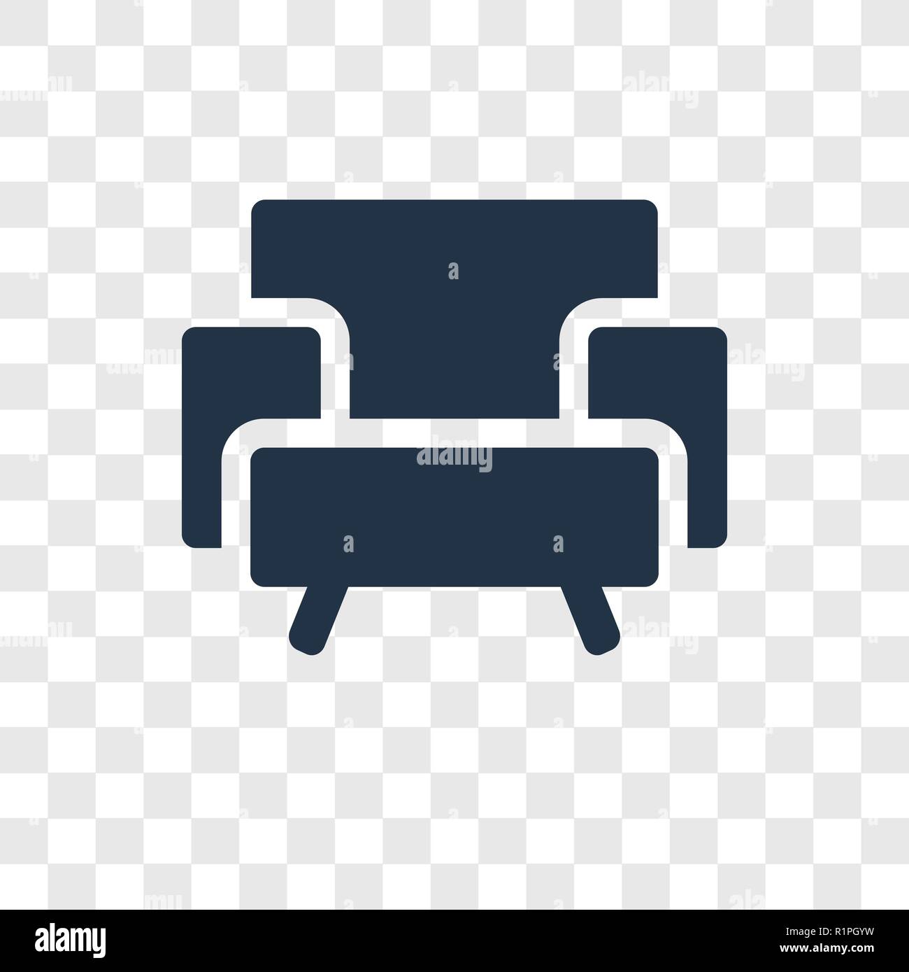 Armchair vector icon isolated on transparent background, Armchair ...