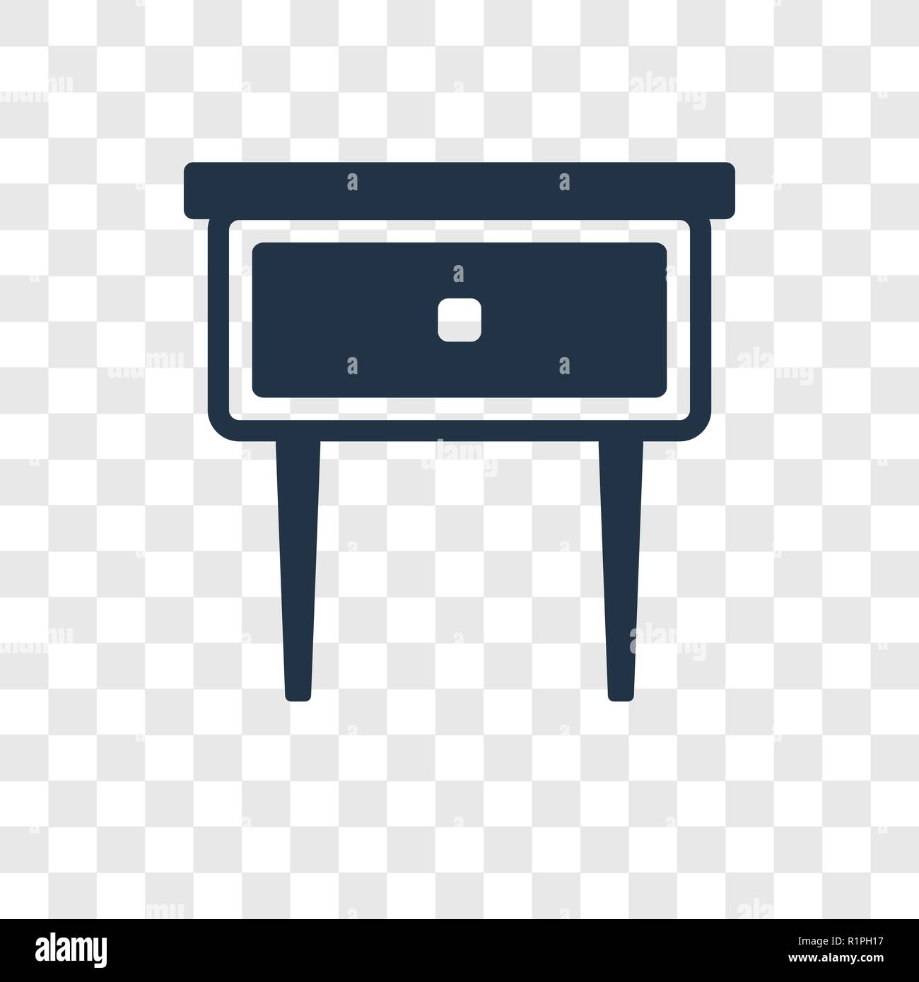 Bedside table vector icon isolated on transparent background, Bedside ...
