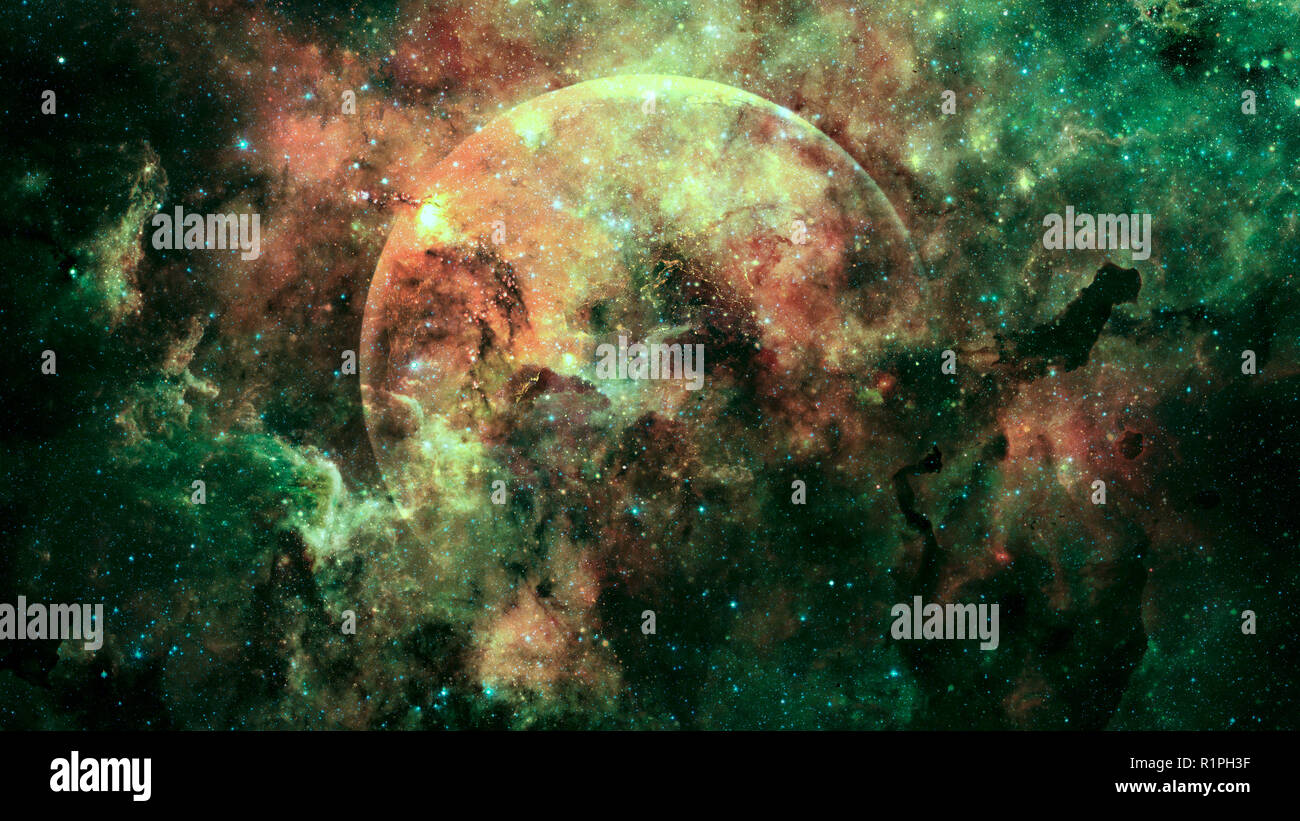 Earth and galaxies in space. Science fiction art. Elements of this ...