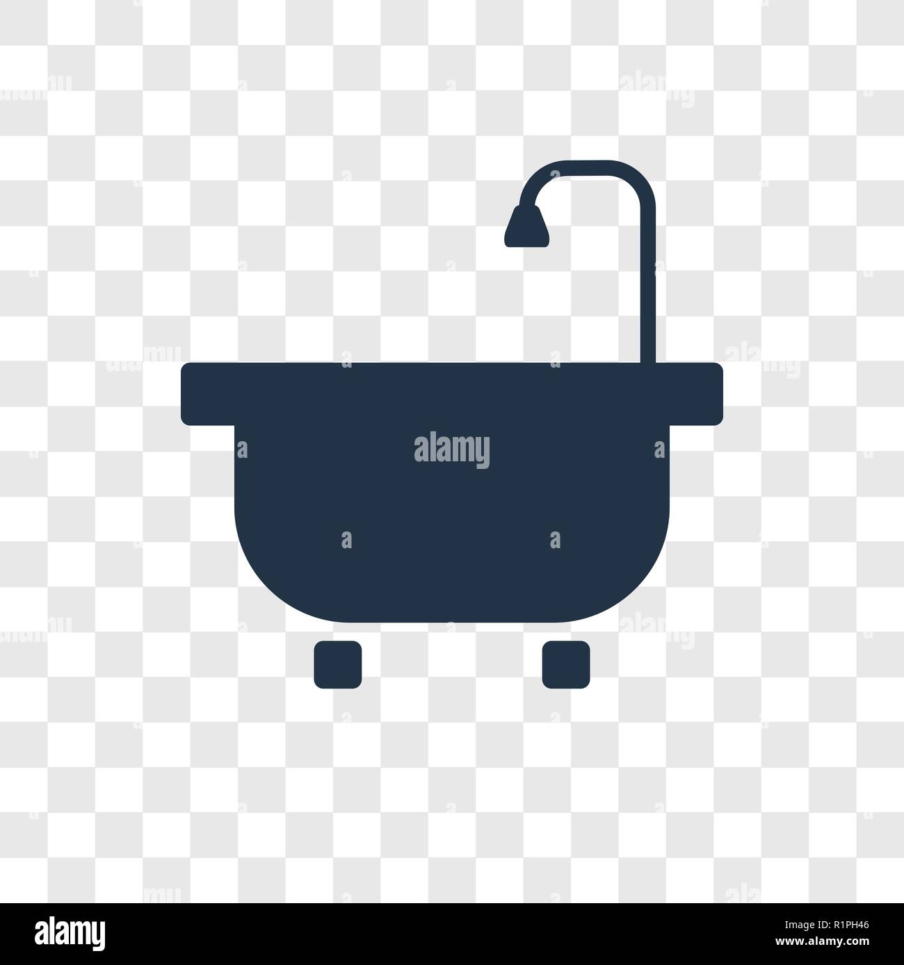 bathtub vector icon isolated on transparent background, bathtub ...