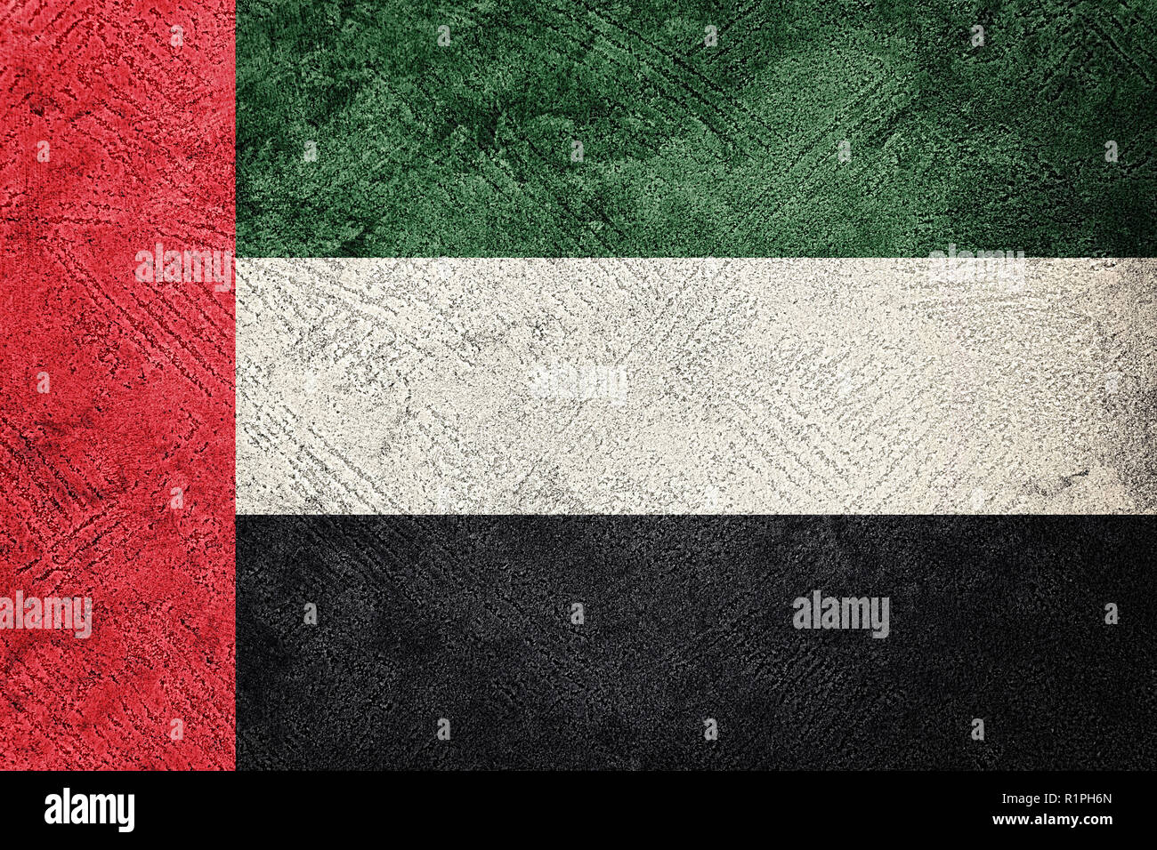 Grunge UAE flag. United Arab Emirates flag with grunge texture Stock ...