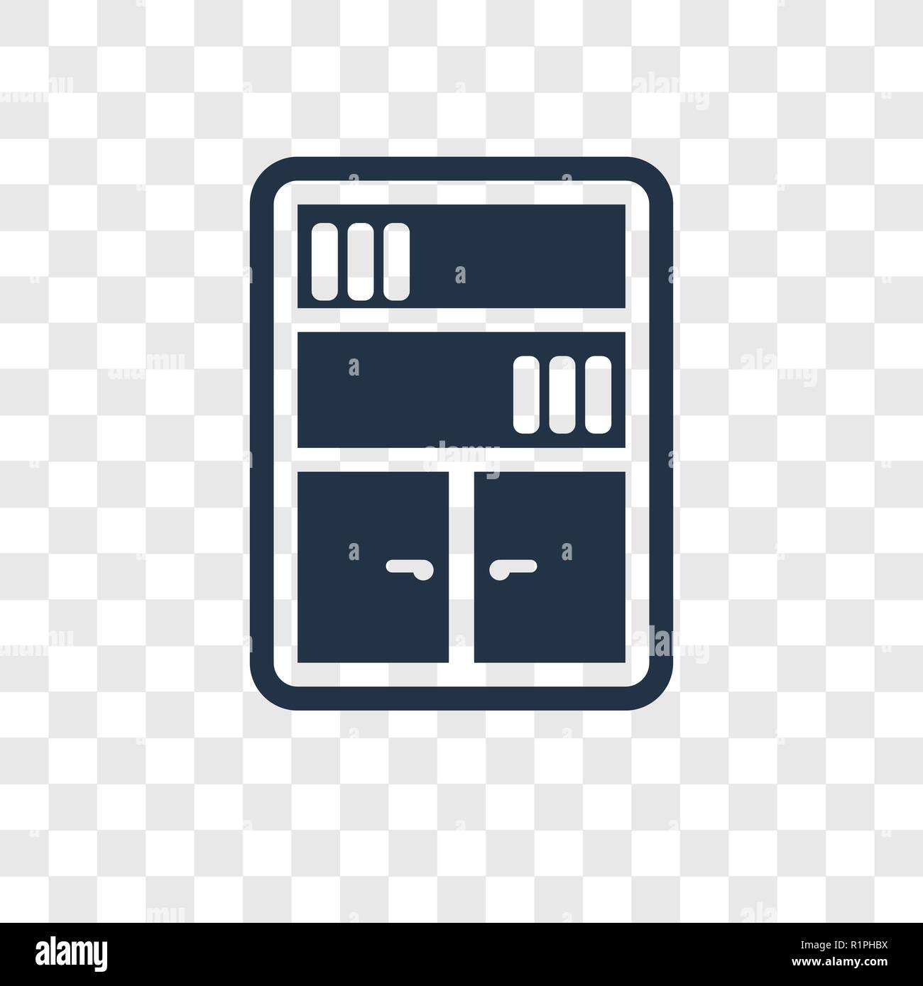 Bookcase vector icon isolated on transparent background, Bookcase ...