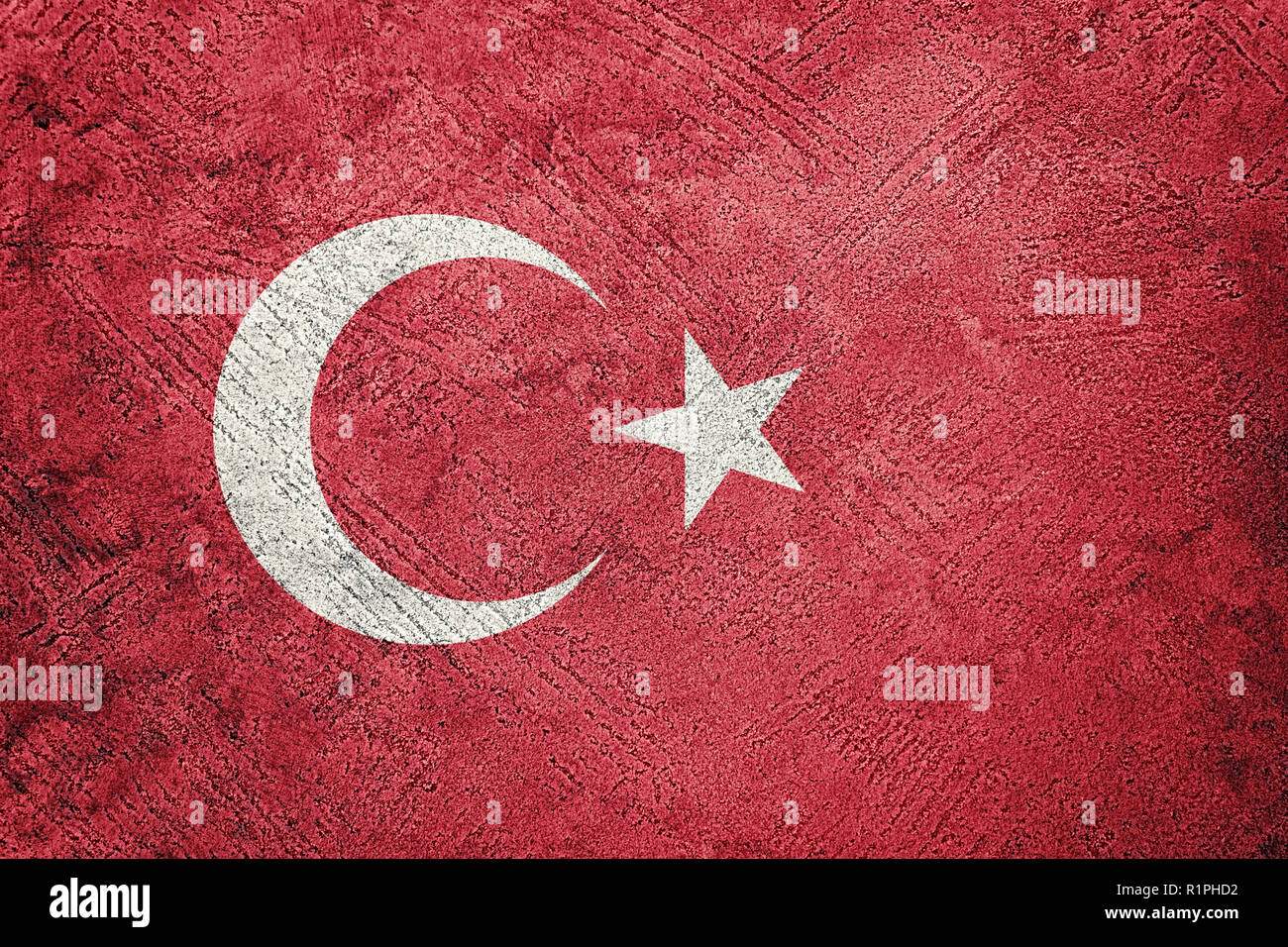 Grunge Turkey flag. Turkish flag with grunge texture Stock Photo - Alamy