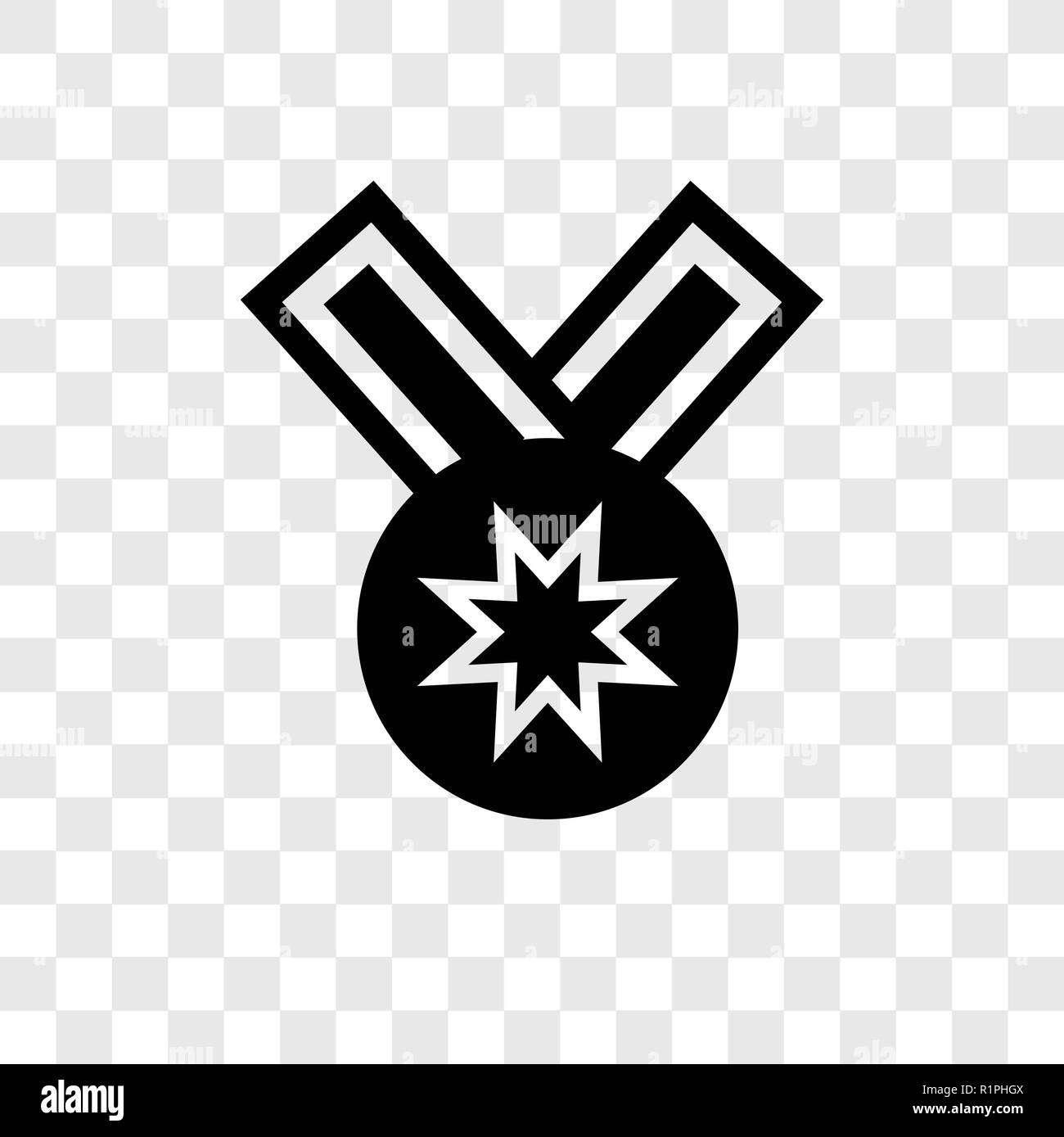 Medal vector icon isolated on transparent background, Medal ...