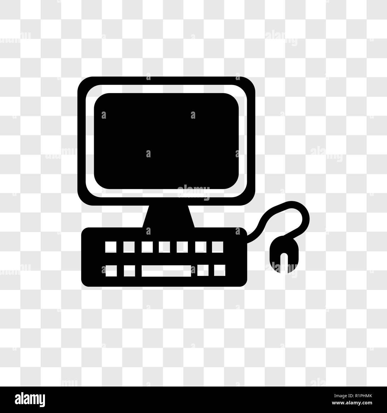 Computer vector icon isolated on transparent background, Computer ...