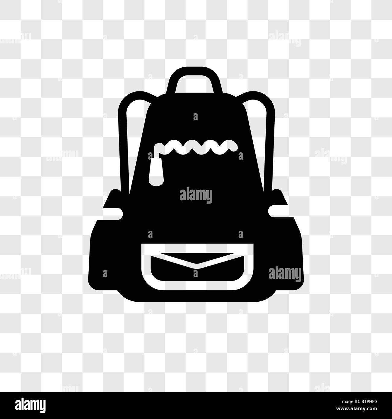 Backpack vector icon isolated on transparent background, Backpack ...