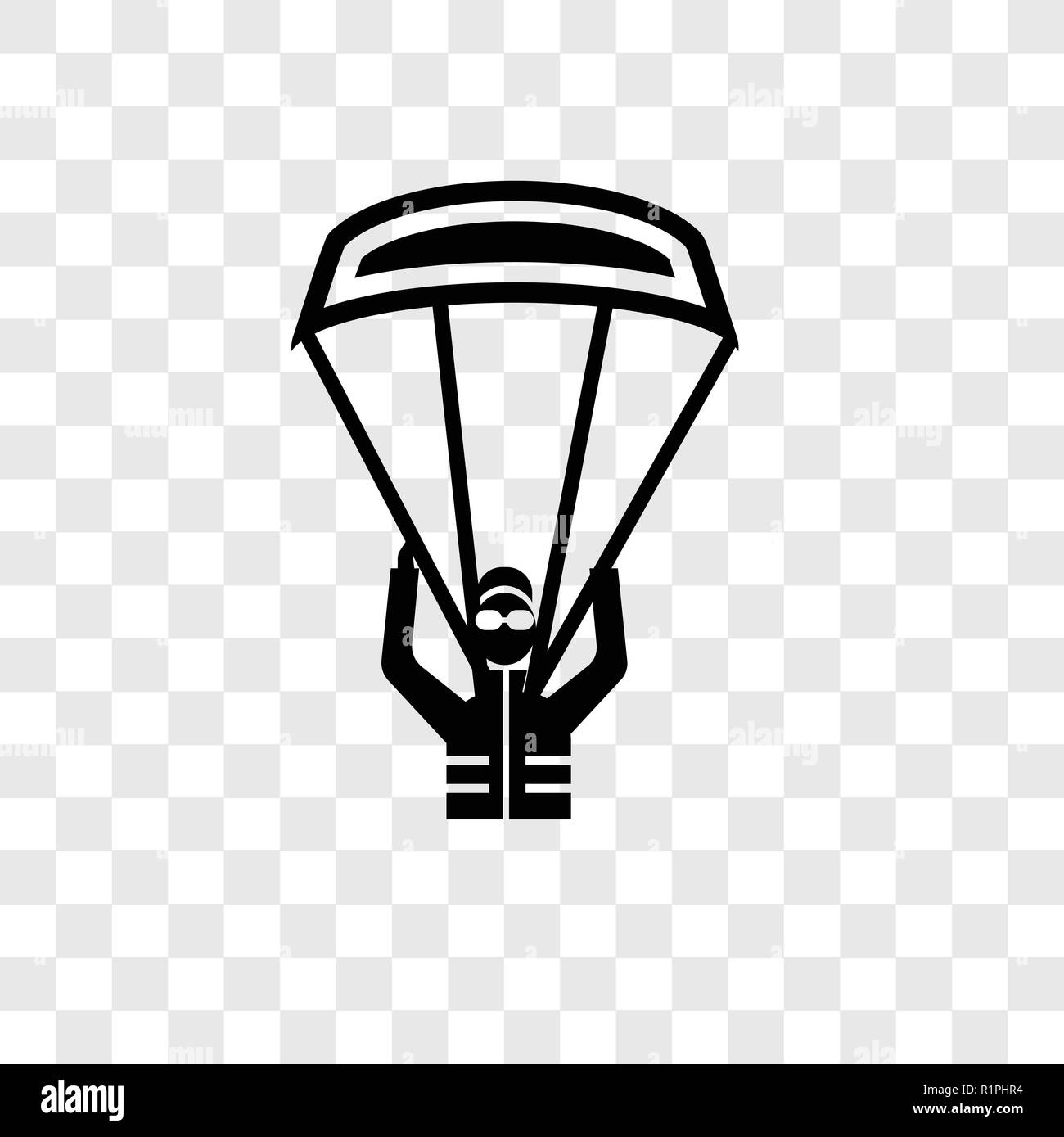 Parachute vector icon isolated on transparent background, Parachute ...