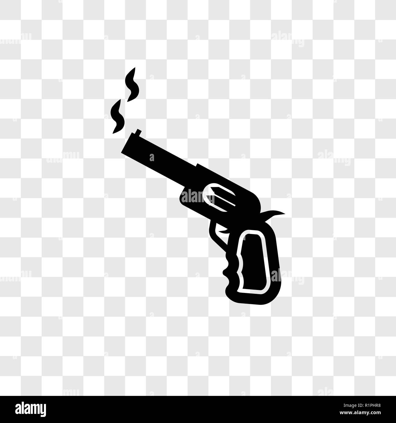 Pistol vector icon isolated on transparent background, Pistol ...