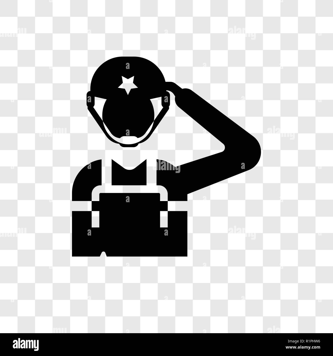 Soldier vector icon isolated on transparent background, Soldier ...