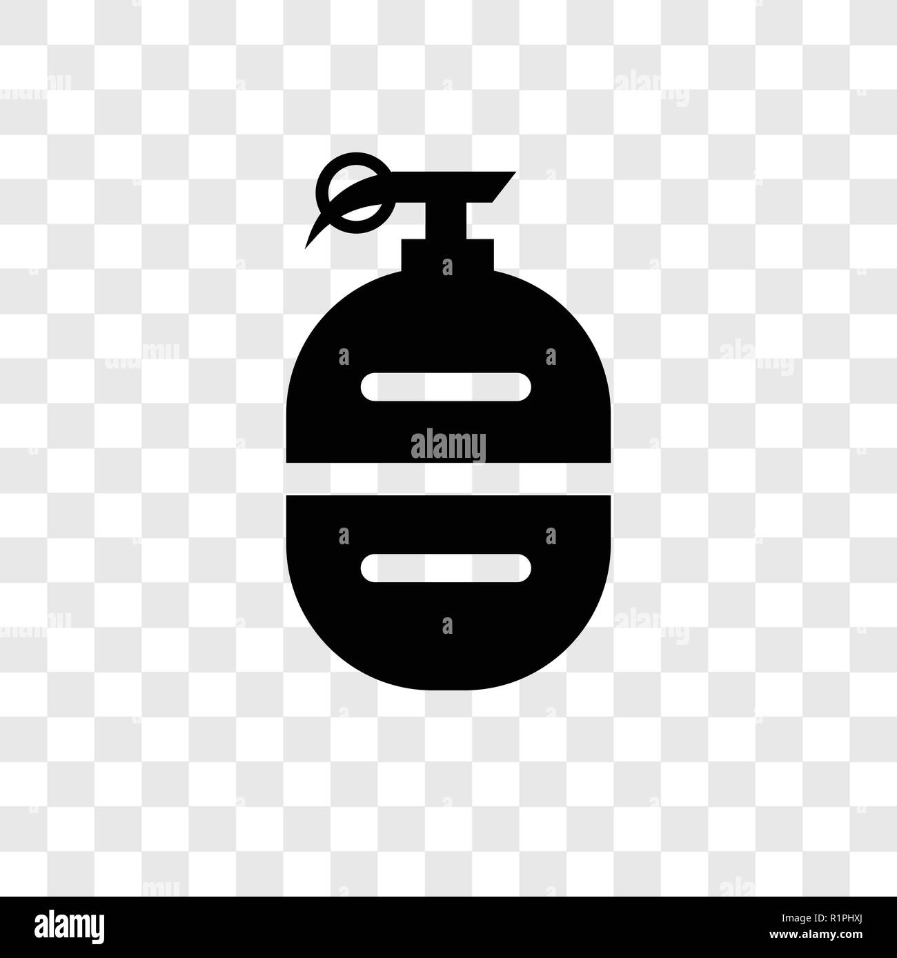 Grenade vector icon isolated on transparent background, Grenade ...
