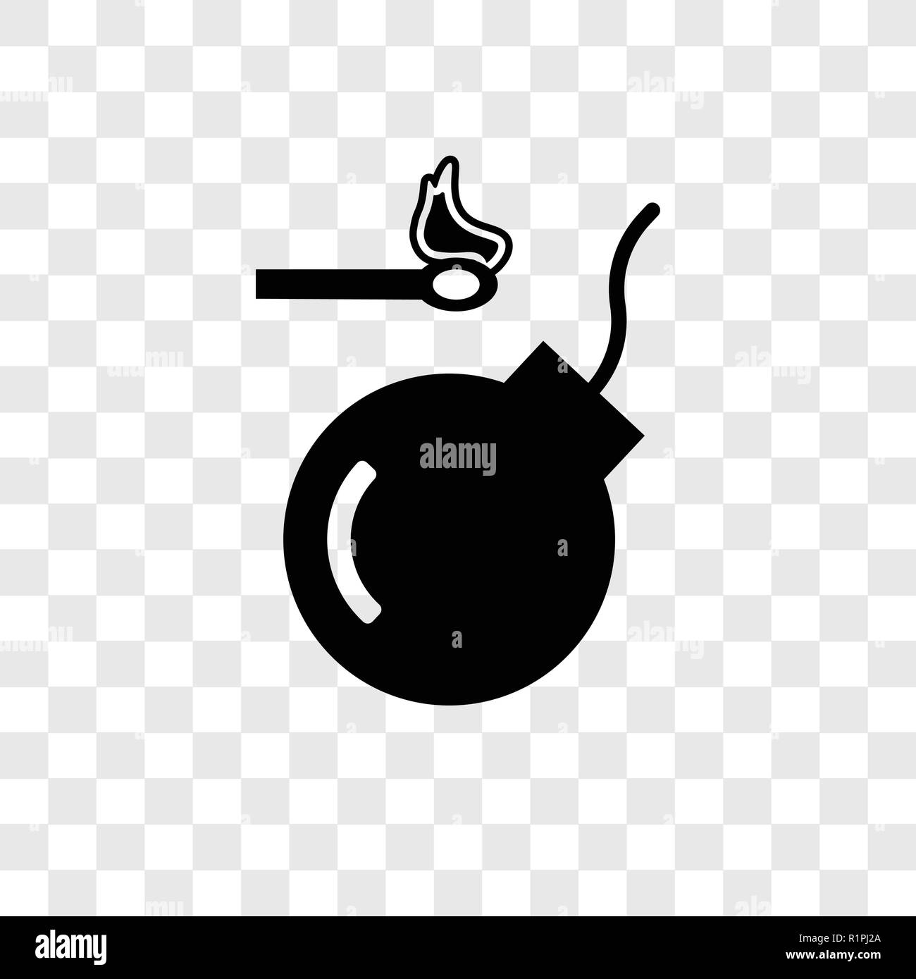 Bomb vector icon isolated on transparent background, Bomb transparency ...