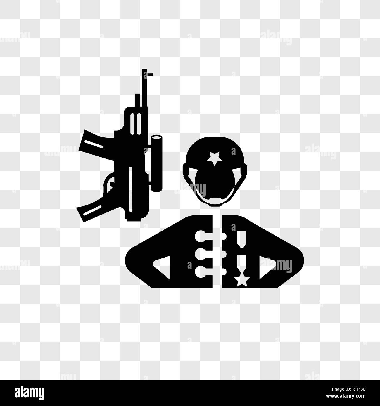 Soldiers and a weapon vector icon isolated on transparent background ...