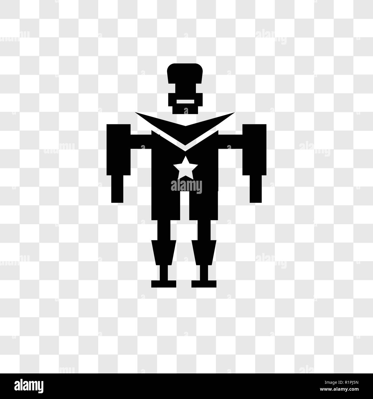 Military robot machine vector icon isolated on transparent background, Military robot machine ...