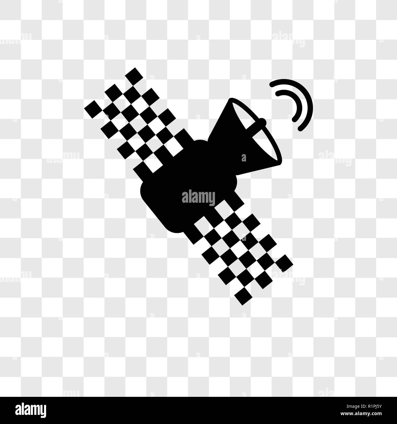 Satellite vector icon isolated on transparent background, Satellite ...