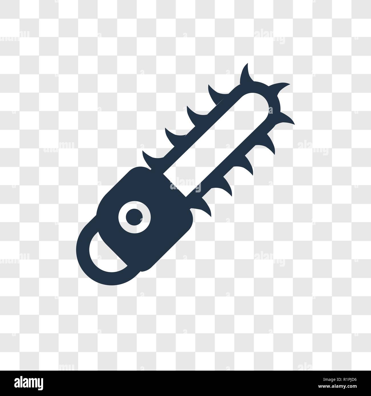 Chainsaw vector icon isolated on transparent background, Chainsaw ...