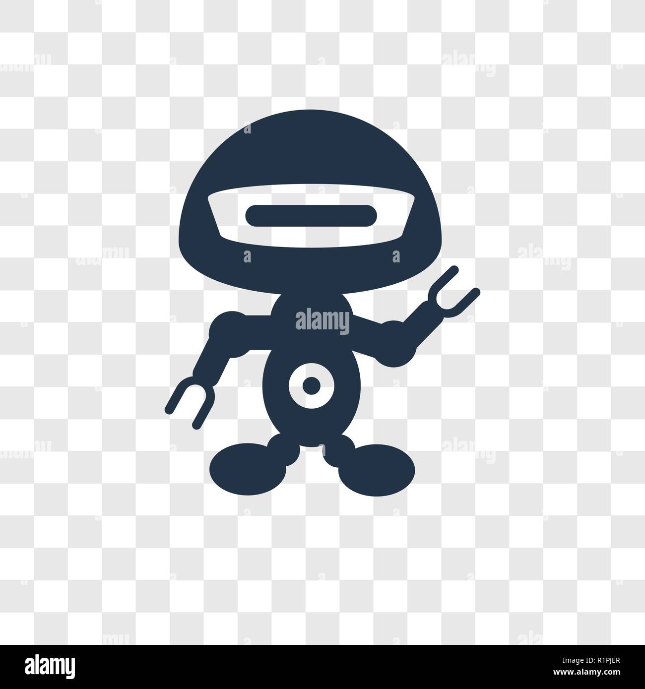 Robot vector icon isolated on transparent background, Robot transparency logo concept Stock ...