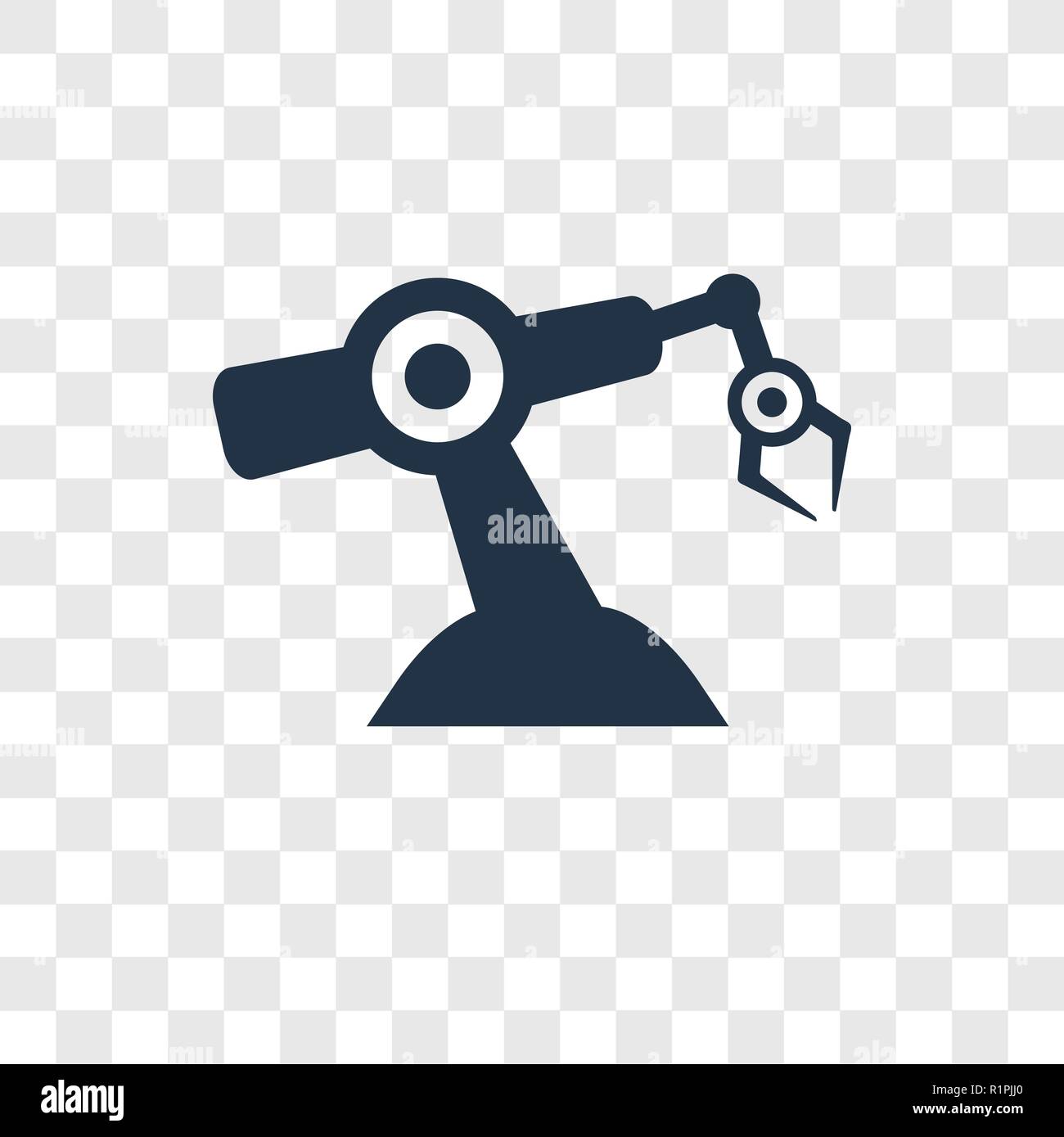 Robot arm vector icon isolated on transparent background, Robot arm transparency logo concept ...