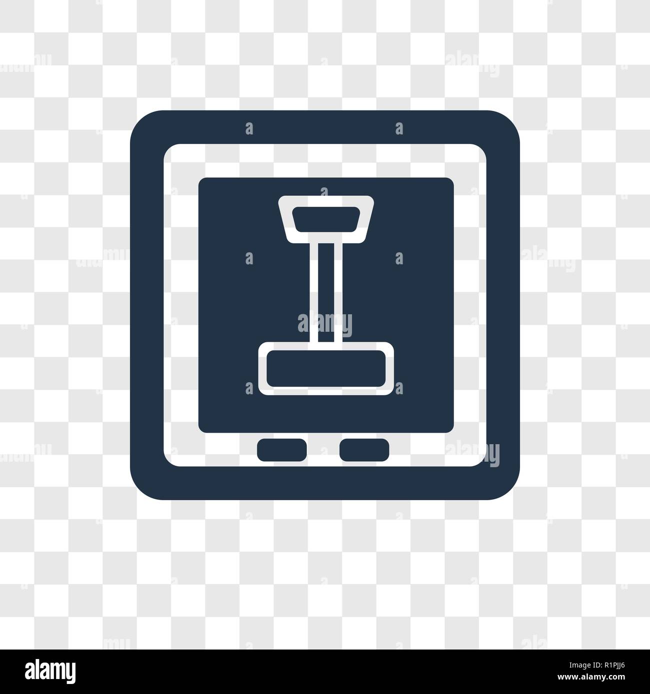 3d printer vector icon isolated on transparent background, 3d printer ...