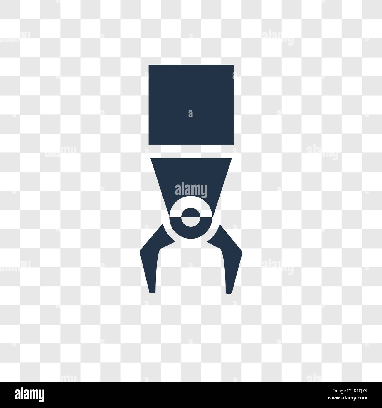 Mechanical arm vector icon isolated on transparent background ...