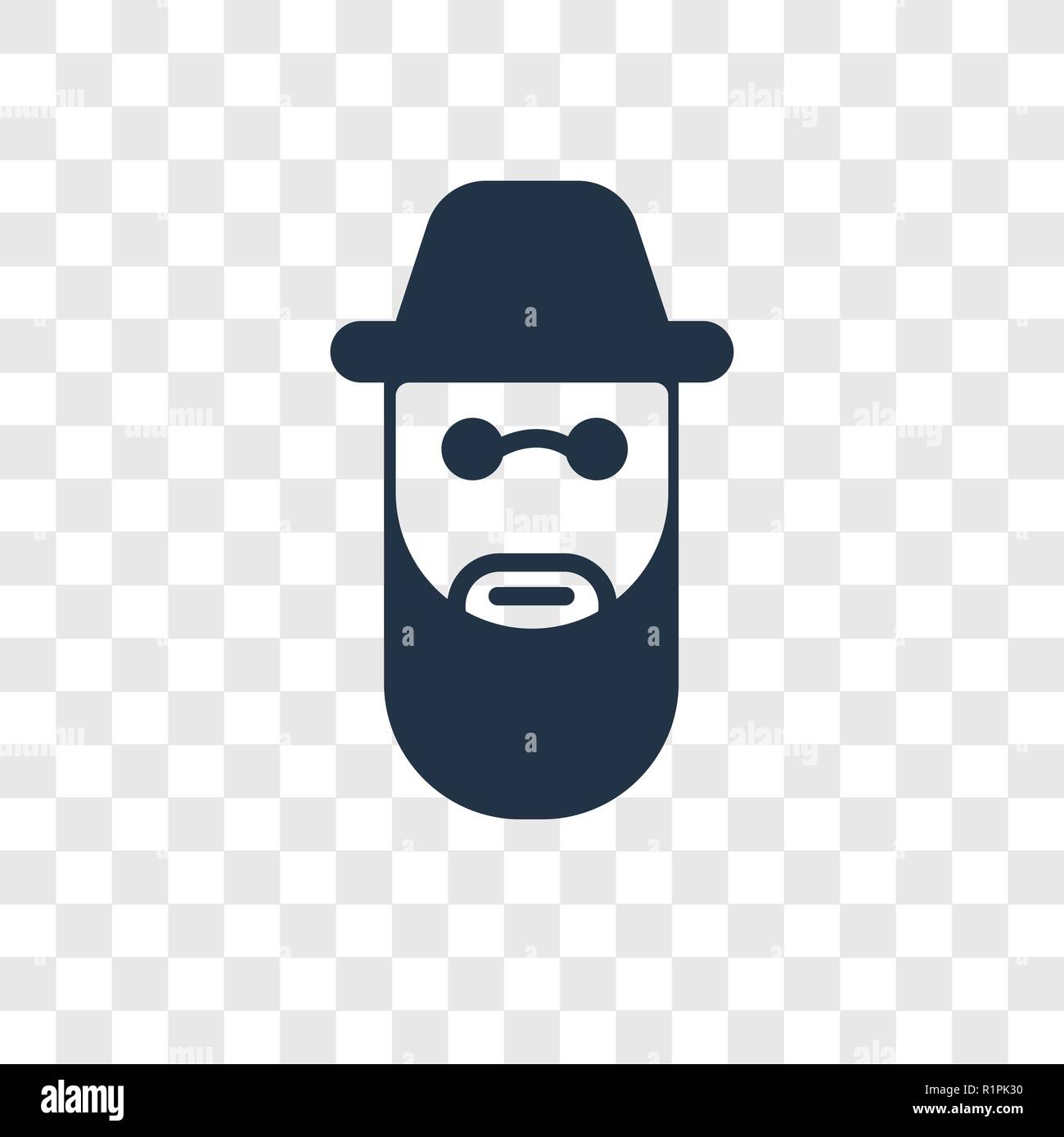 Rabbi vector icon isolated on transparent background, Rabbi ...